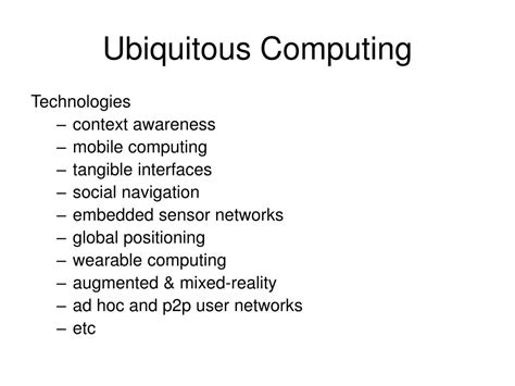 PPT UBIQUITOUS COMPUTING PowerPoint Presentation Free Download ID 2987228