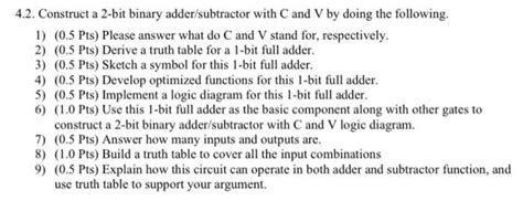 Solved Construct A Bit Binary Adder Subtractor With C Chegg