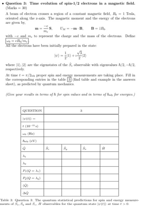 solved question 3 answer question and fill in table