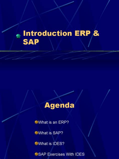 Introduction To Erp And Sap Sap Se Enterprise Resource Planning Introduction To Erp And Sap Sap Se Enterprise Resource Planning