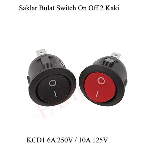 Jual Saklar Bulat Switch On Off Rocker Switch Pin Shopee Indonesia