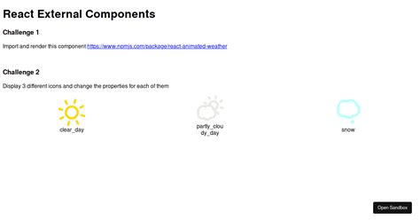 React Animated Weather Examples CodeSandbox