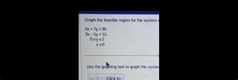 [answered] Graph The Feasible Region For The System 5x 7y 35 3x 5y 15 Kunduz