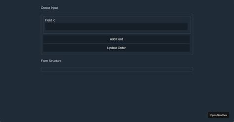 Form Builder Codesandbox