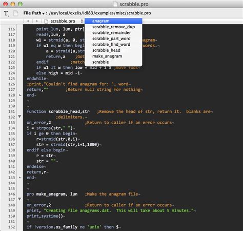 Hintspace BBEdit TextWrangler Codeless Language Module For IDL