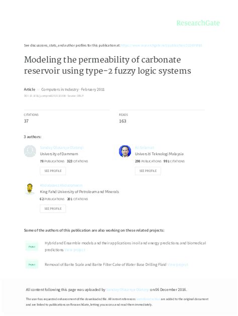 pdf modeling the permeability of carbonate reservoir using type 2