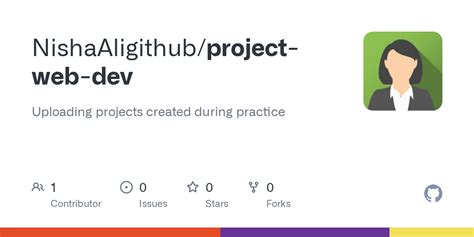 Github Nishaaligithubproject Web Dev Uploading Projects Created