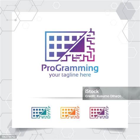 Desain Vektor Ikon Pengkodean Digital Dengan Konsep Ikon Keyboard Dan Ilustrasi Programmer Untuk
