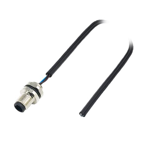 M5 3pins A Code Male Straight Rear Mount Connector With Cable