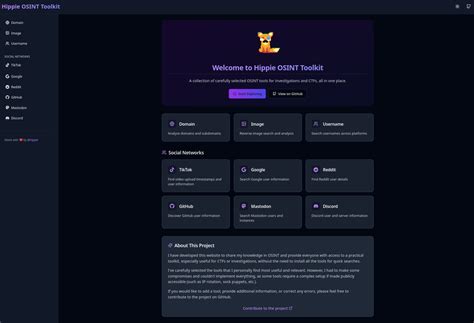 Hippie Osint Toolkit Hot An Osint Toolkit Providing Informations On Techniques And Simple