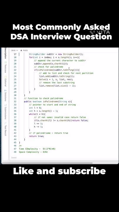Palindrome Partitioning Recursion Interview Prep Quick Recap Dsa Java Leetcode 131
