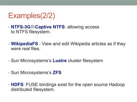Fuse Filesystem In User Space Pptx