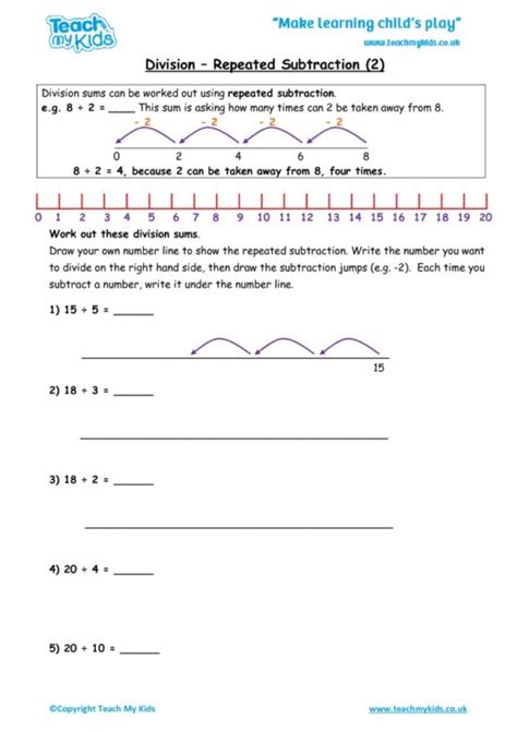 Division Repeated Subtraction 2 Tmk Education