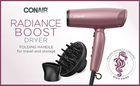 Conair Hair Dryer With Diffuser And Folding Handle Travel