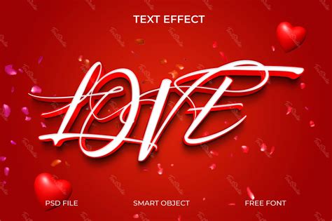 Elegant Script Love Text Effect Photoshop Premium Psd File