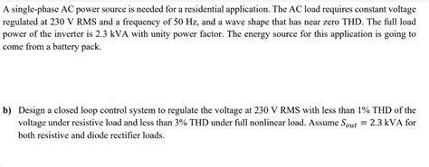 Solved A Single Phase AC Power Source Is Needed For A Chegg