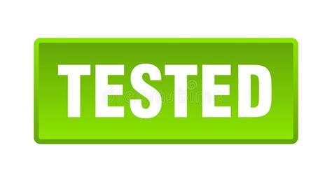 Tested Button Tested Square Isolated Push Button Stock Vector
