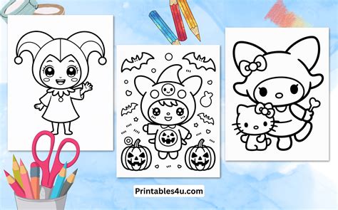 Kuromi Hello Kitty Coloring Pages Printable 2025