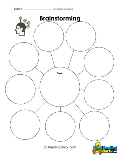 Brainstorming Worksheets Language Arts Reading