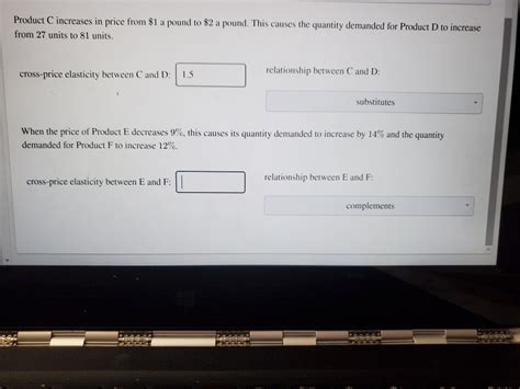 Solved For Each Scenario Calculate The Cross Price Chegg Com