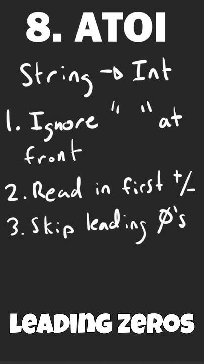 How To Solve Leetcode 8 String To Integeratoi Youtube