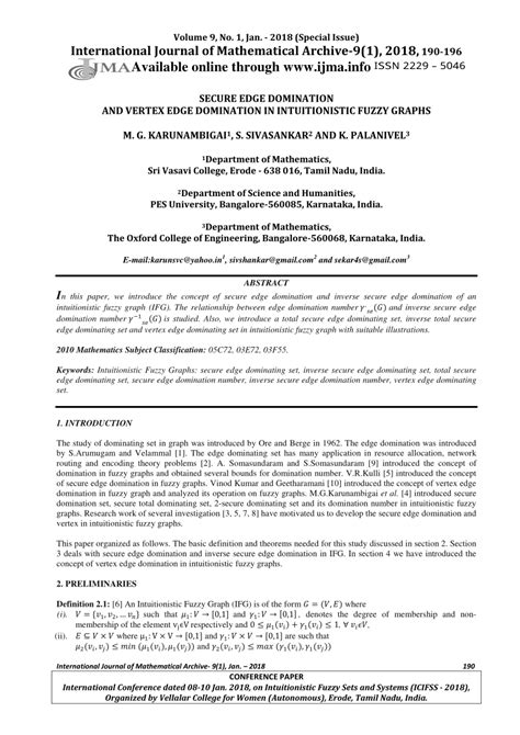 Pdf Secure Edge Domination And Vertex Edge Domination In Intuitionistic Fuzzy Graphs