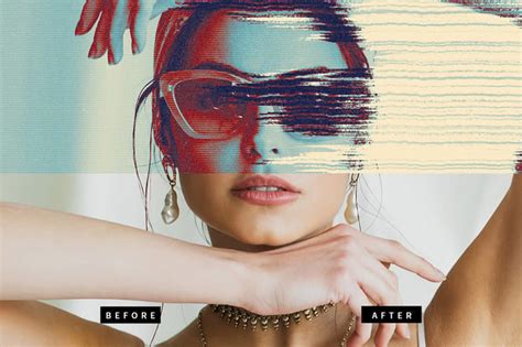 Dissolving Glitch Image Effect Mockup Layer Styles Including Image And Effect Envato