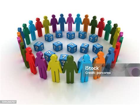 물음표 큐브와 픽토그램 팀워크 사람들 3d 렌더링 3차원 형태에 대한 스톡 사진 및 기타 이미지 3차원 형태 It 지원 경영자 Istock