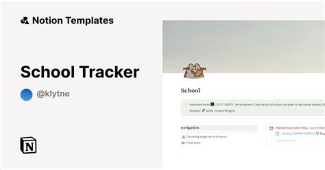School Tracker Template Notion Marketplace