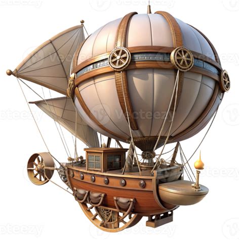 Elegant Classic Steampunk Airship 3d Render Genuine 56602679 Png