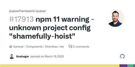 Npm 11 Warning Unknown Project Config Shamefully Hoist