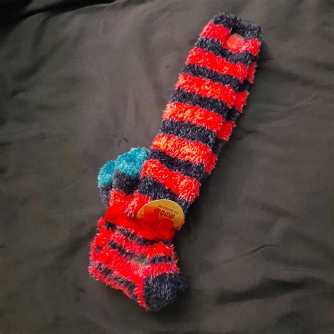 No Boundaries Women S Pink And Blue Hosiery Tights Depop