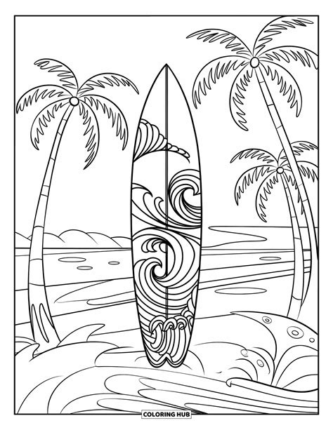 Surfing Coloring Pages Printable Sketch Coloring Page