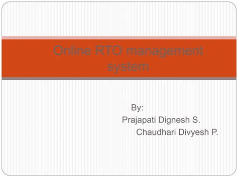 Online Rto Management System PPTX