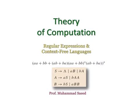 Ppt Theory Of Computation Regular Expressions And Context Free Languages Powerpoint Presentation