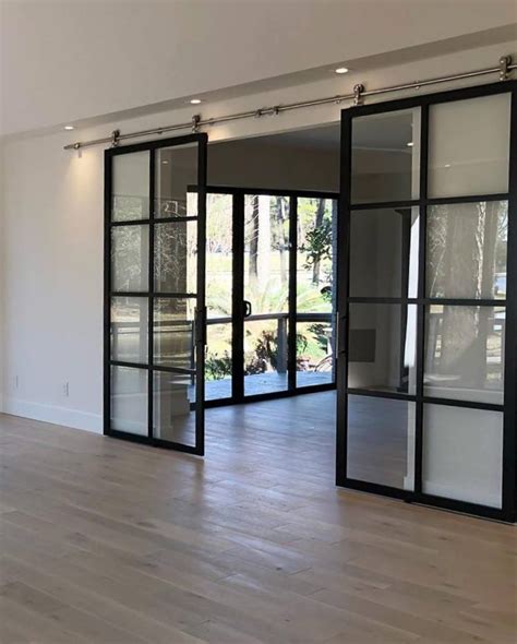 Interior Modern Glass Barn Doors The Sliding Door Company
