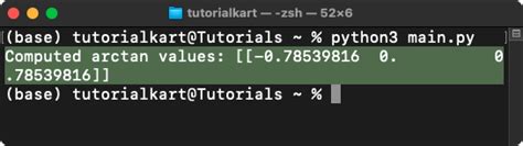 Numpy Arctan Trigonometric Inverse Tangent