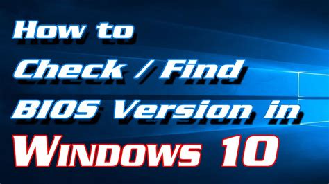 How To Check Bios Version In Windows 10 Definite Solutions Youtube