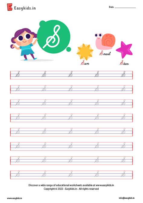 Lettre S En Cursive Cursive S Superstar Worksheets