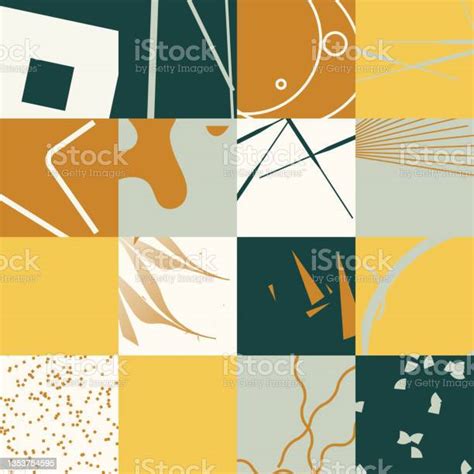 다양한 벡터 모양과 요소로 만든 기하학적 추상 패턴 디자인 그래픽 0명에 대한 스톡 벡터 아트 및 기타 이미지 0명 고풍스런 구도 Istock
