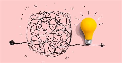 Clarifying Complex Ideas Theme With Light Bulb Stock Image Image Of Tangle Strategy