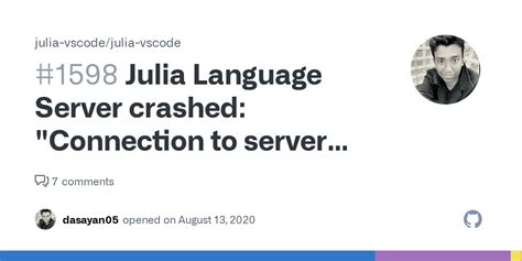 julia language server crashed connection to server got closed server