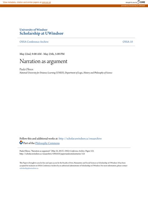 Argumentation As A Narrative Pdf Rhetoric Argument