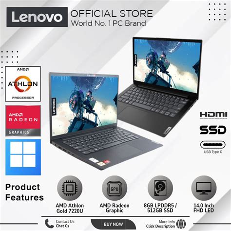 Jual Lenovo Ideapad Slim V G Amn Amd Athlon Gold U Win Gb