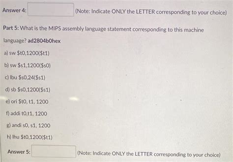 solved [5 parts] given consider the following mips program