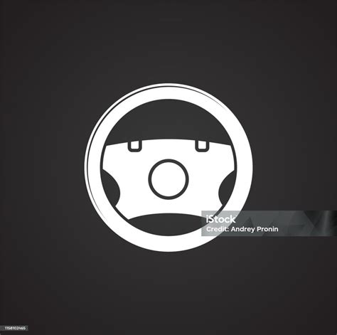 그래픽 및 웹 디자인에 대한 배경에 스티어링 휠 아이콘 간단한 그림 웹 사이트 버튼 또는 모바일 앱에 대한 인터넷 개념 기호입니다 개념에 대한 스톡 벡터 아트 및 기타