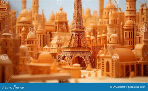 Miniature Models Of Buildings And Tourist Eiffel Tower In Paris Miniature Model Of The City
