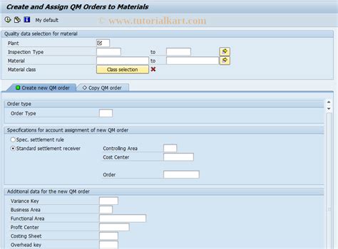 QK SAP Tcode Assign QM Order To Material