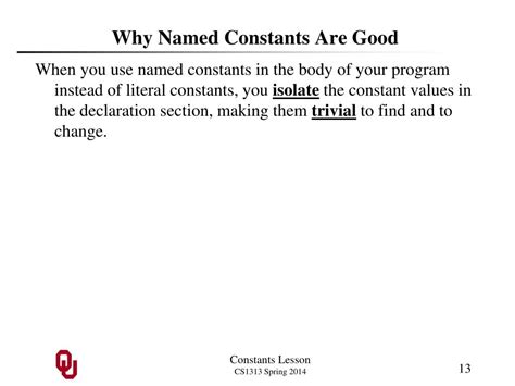 Ppt Constants Lesson Outline Powerpoint Presentation Free Download Id1574579