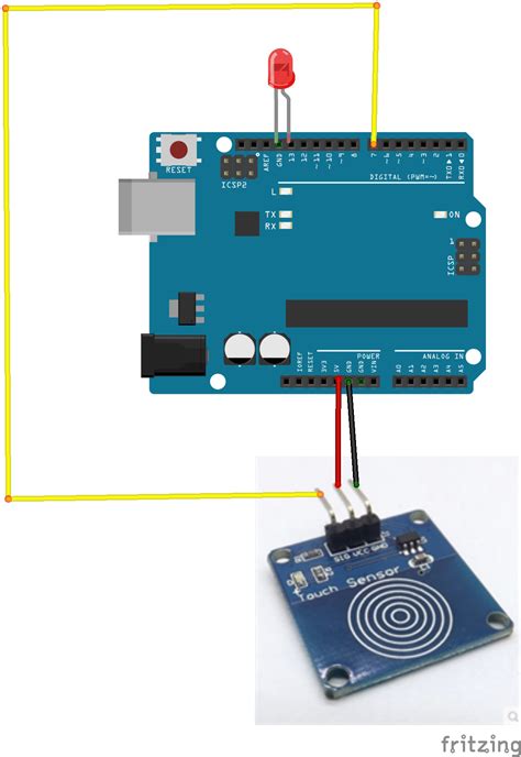 use touch switch sensor and arduino to turn on led